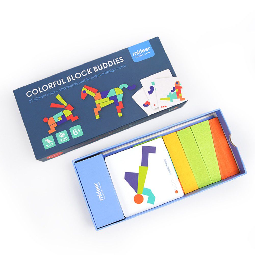 Colourful Block Buddies & Activity Cards -MIDEER – FrauSchmitt™